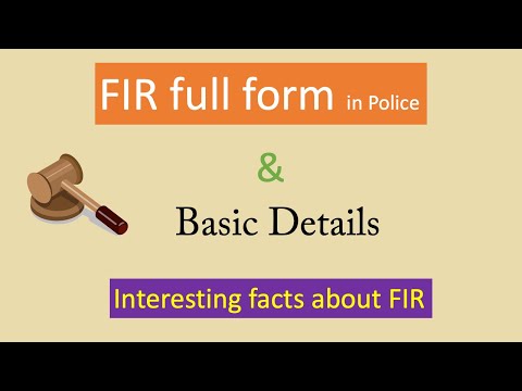FIR full form in Police | FIR full form in HIndi | FIR full form and basic details- full form