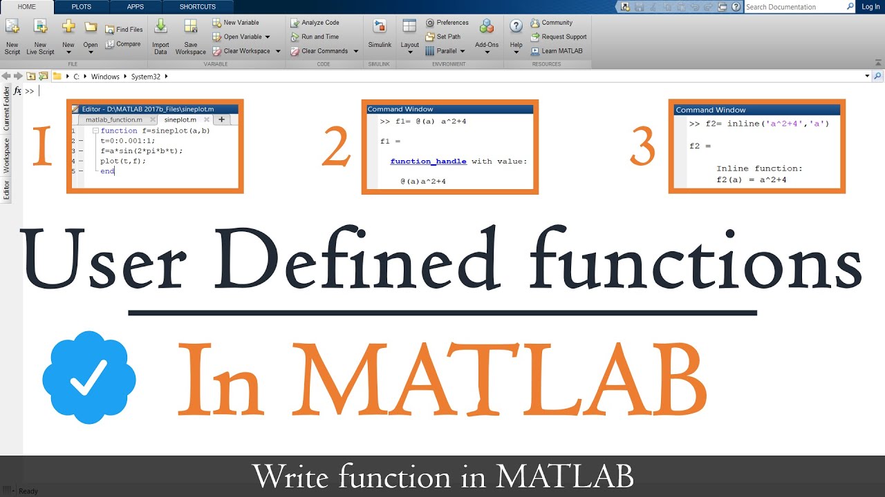how to create user-defined functions in MATLAB | How to write function in MATLAB | MATLAB TUTORIALS
