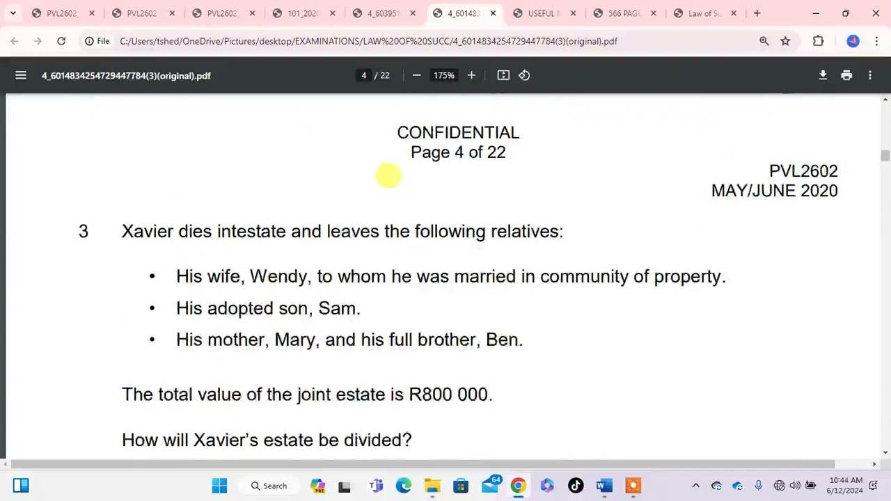 PVL2602 Law of Succession revision