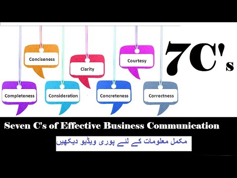 7 C's of Effective communication in Hindi / Urdu || Seven c's of Communication