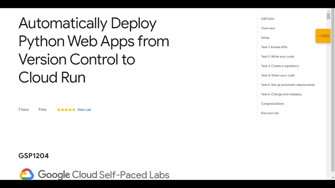 Automatically Deploy Python Web Apps from Version Control to Cloud Run Qwiklab #qwiklabs #python