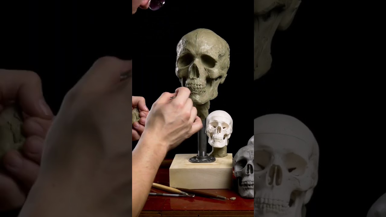 Sculpting A Skull 💀 In Clay.