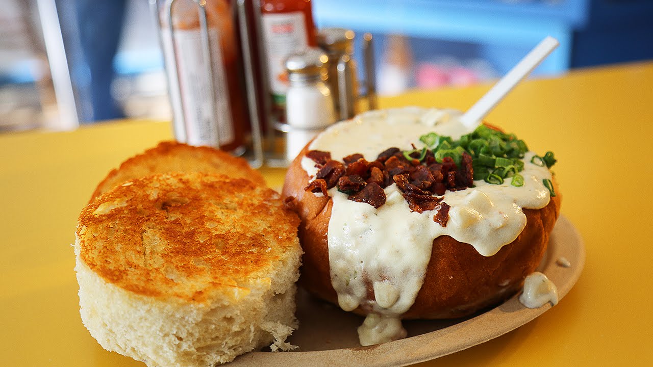 Splash Cafe's Clam Chowder Bread Bowl
