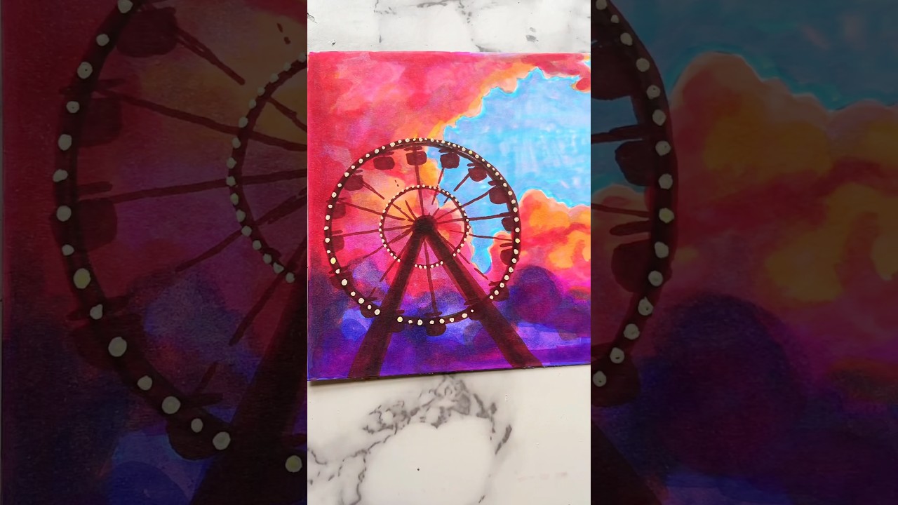 easy ferris wheel drawing tutorial! 🎡