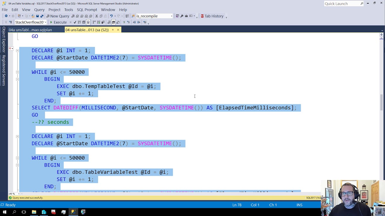 06 SQL Server Performance Tasting Menu Table Variables