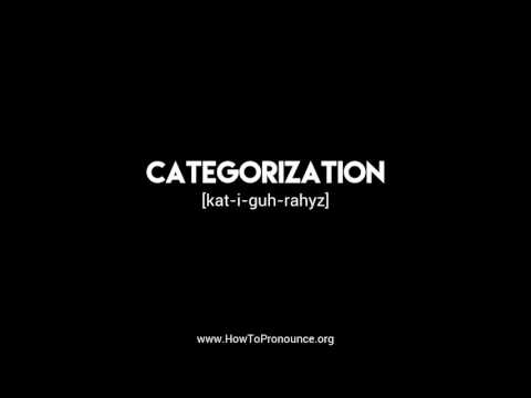How to Pronounce "categorization"