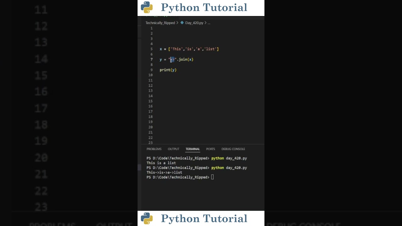 Joining Items In A Python List | Python Tutorial