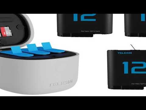 TELESIN 1750mAh Battery For GoPro Hero 9 10 11 12 Battery 3 Slot Silicone Anti-fall Waterproof Charg