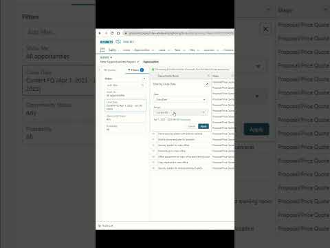 Salesforce 101: Report Filters