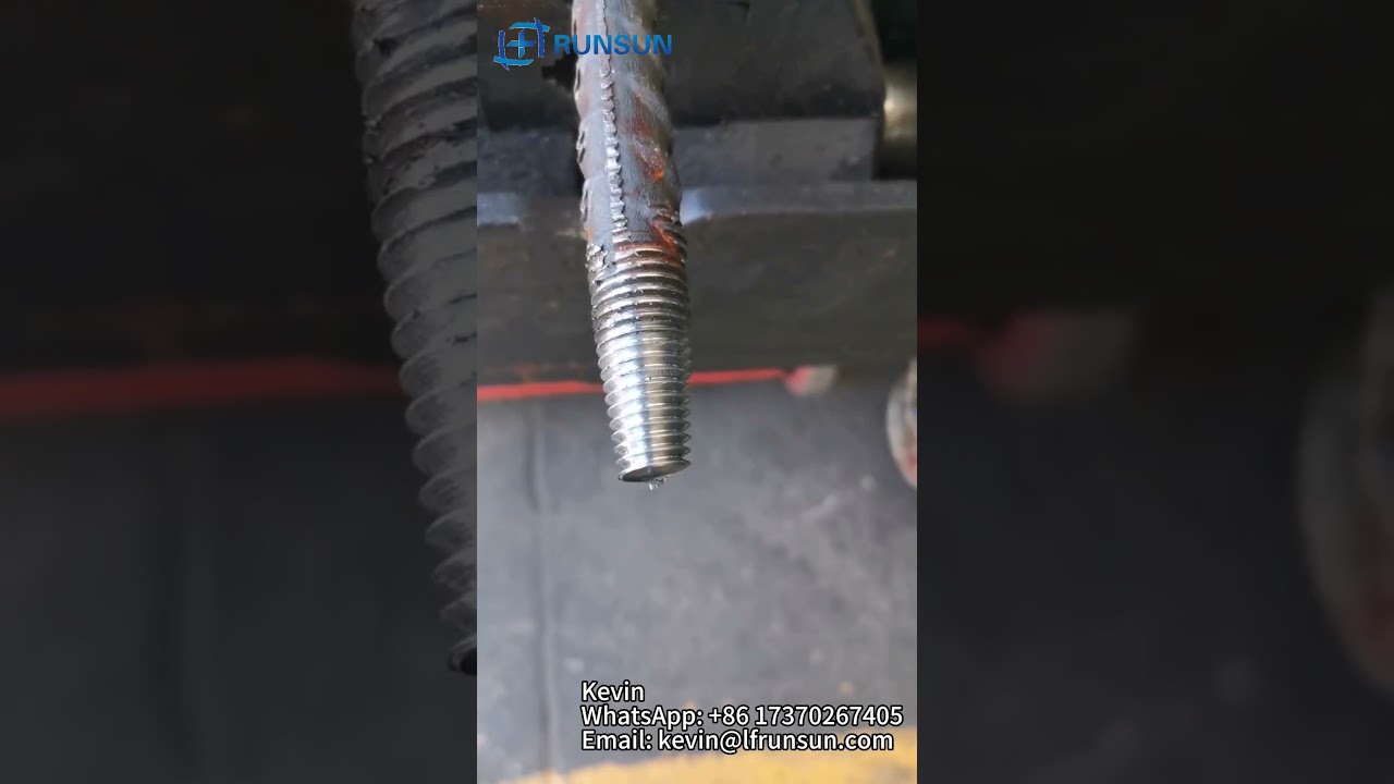 Conic Thread Rebar Head Produced by TCM40 Taper Thread Cutting Machine #rebarthreadcuttingmachine