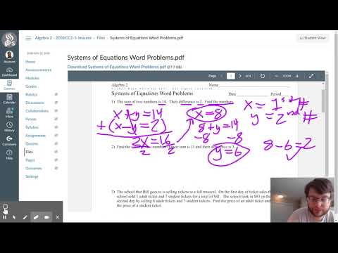 Systems of Equations Word Problems.pdf: Algebra 2 - 2031CC2-5-imaurer