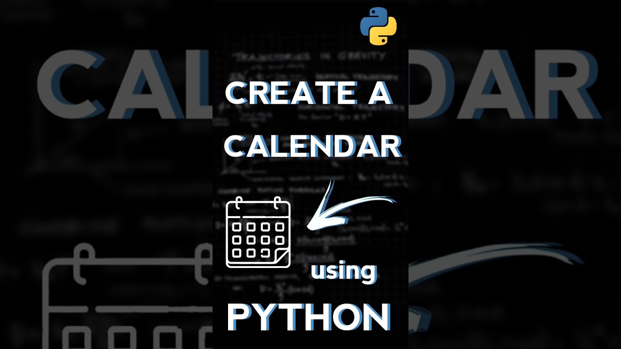 Create a calendar using 2 lines of python 😍 shortest python project 🔥 #short #python #pythonprojects