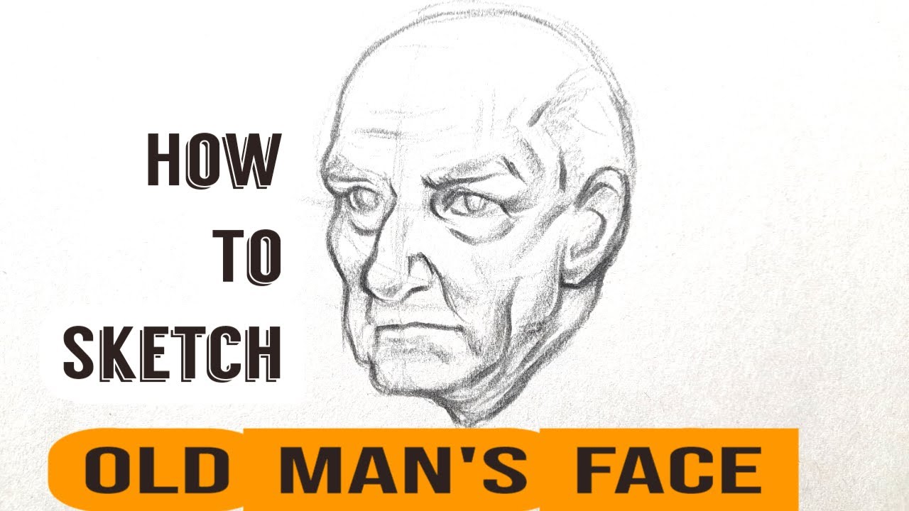 How to Sketch on Old Man's Face | Face Sketching Drawing Tutorial Step by Step For Beginners