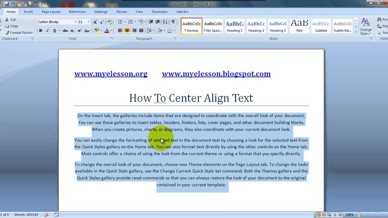Learn Ms Word Center Align Hindi Text Learn Excel Course Ms Word Course And Ms Excel Course