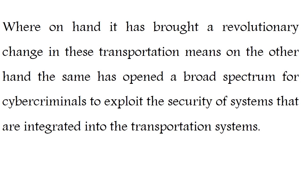 Cyber Security. Transport Systems. MSc and/or PhD Research Project Proposal