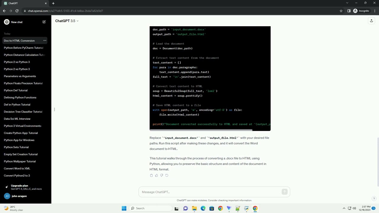 doc to html python