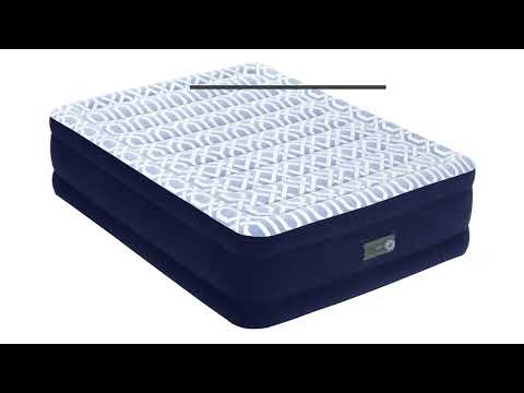 Bestway Fashion Flock 20 inch Queen Air Mattress with Built-in Pump, Antimicrobial Coating