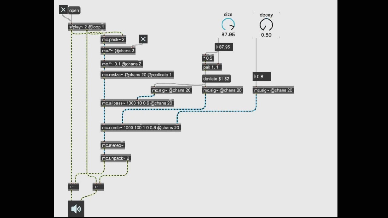 [patch free download ] max/msp simple reverb using mc. object
