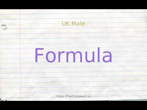 How to pronounce formula