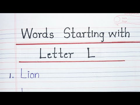 Words Starting with Letter L