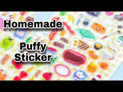 How to make puffy stickers/Homemade Cartoon Stickers/ Sticker Making