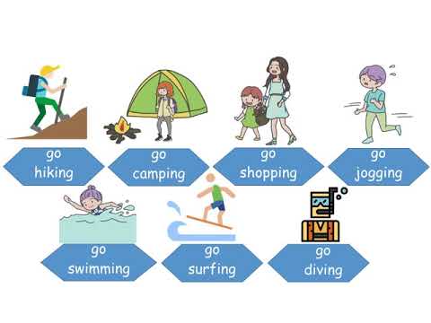 單字：Hobbies - go camping, go hiking, go swimming, go shopping, go ...