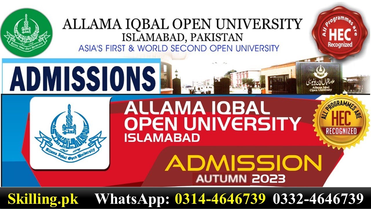 AIOU Admission Autumn 2023 | Matric FA I.Com ALP Middle Tech And Certificate Courses Diploma