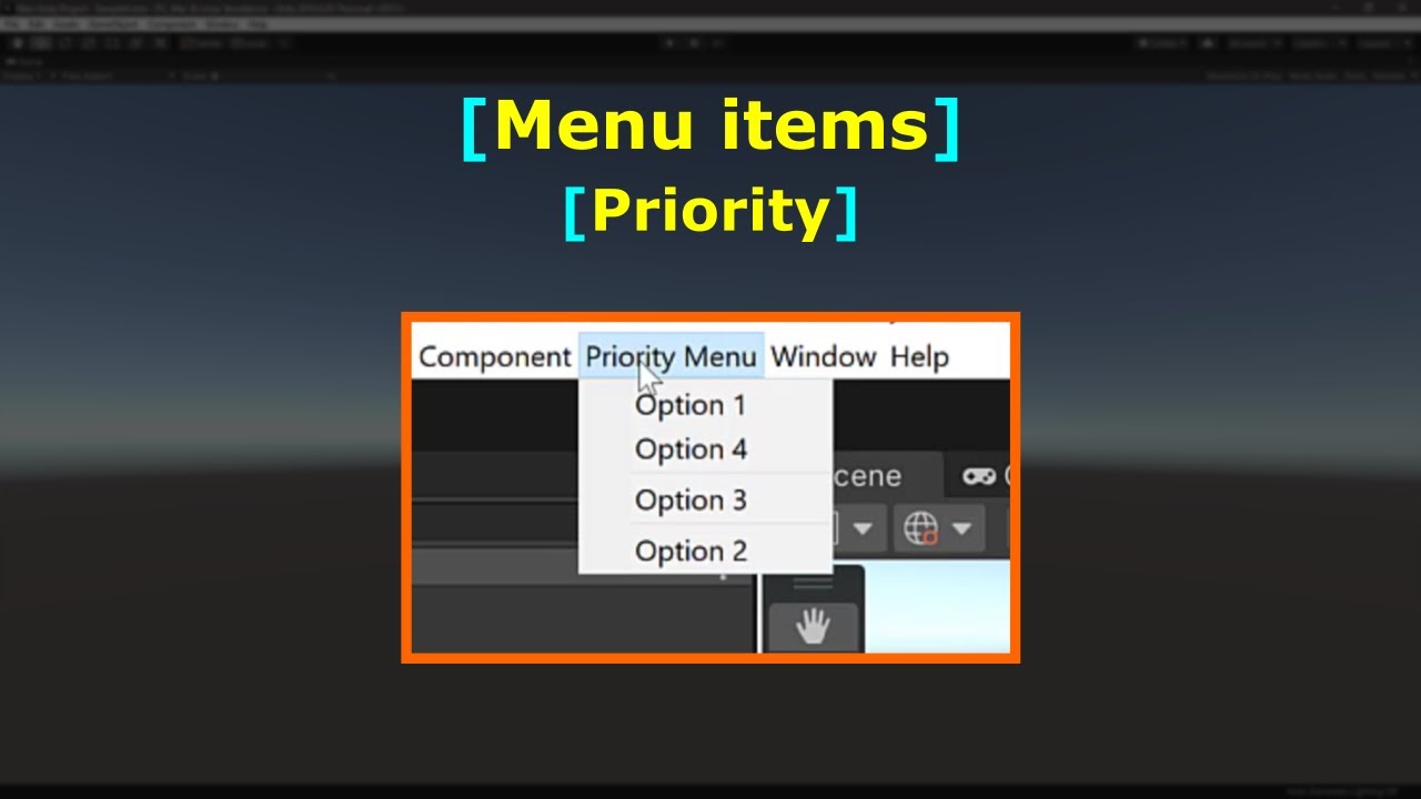Menu Items - Priority | Editor Scripting | C# | Unity Game Engine