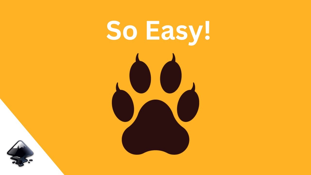 Easy Beginner Inkscape Illustrator Tutorial - Dog Paw Vector Logo Graphic