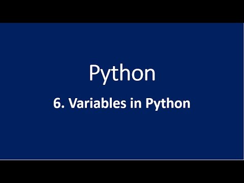 6. Variables in Python