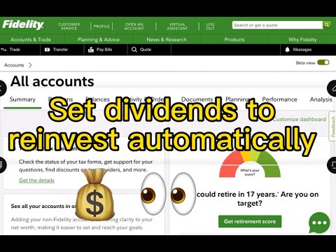 How to reinvest earned dividends on Fidelity. #investing #finance