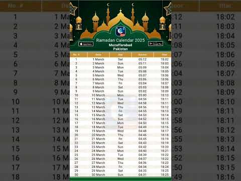 Ramdan calendar 2025 #ramdan #islamic #2025 #roza #allah #islamicquotes #islamicshorts