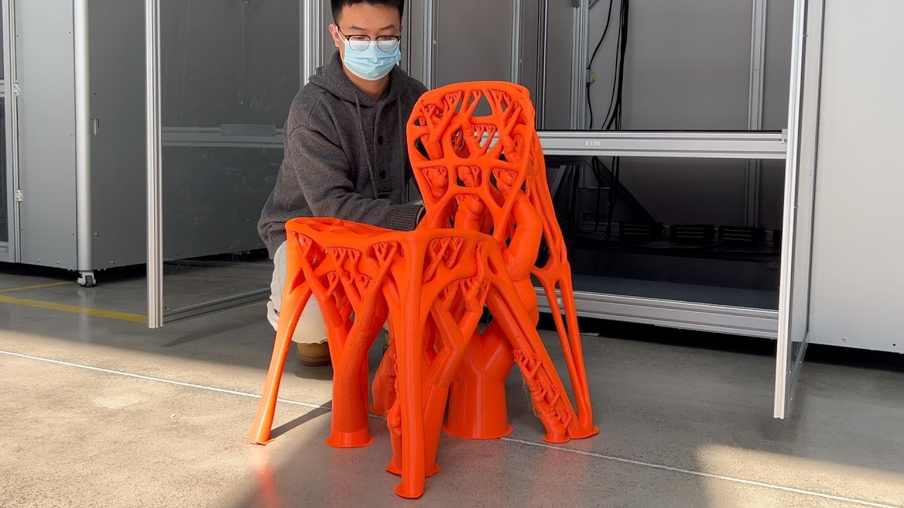 I 3D printed a multi-line furniture chair using a Dowell 3D printer.#3dprinting #large3dprinter