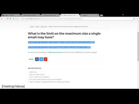Siteground Email Reviews: Email account size and email message maximum size