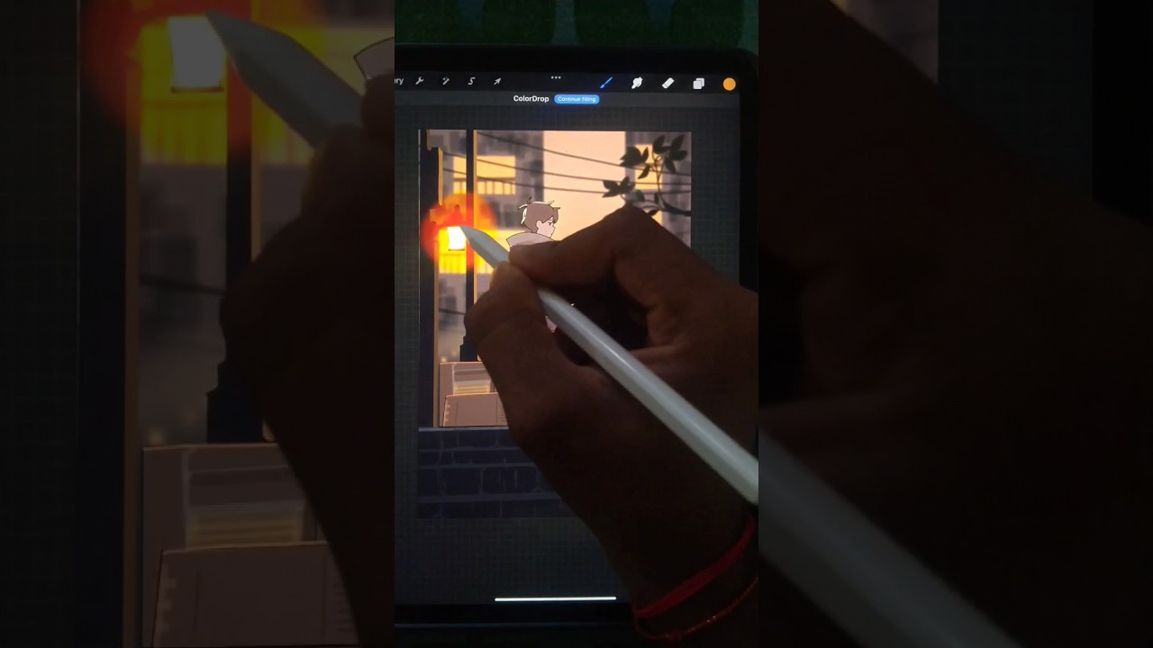 how to add lighting in procreate #procreate #youtubeshorts #digitalart #lighting #tips