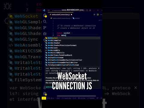 😋😋 How to create a WebSocket Connection in JavaScript? #shorts #javascript #programming #coding