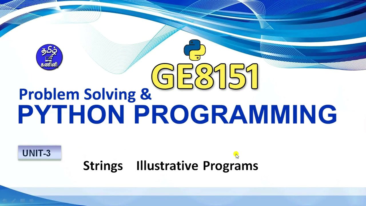 GE3151 - PYTHON PROGRAMMING - UNIT3 - PART 2