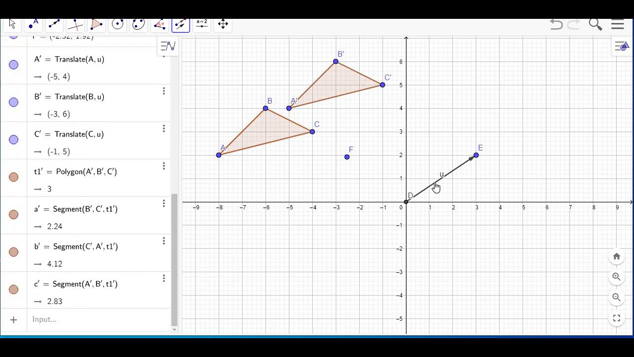 How To Use GeoGebra to Translate an Object- Timoy White