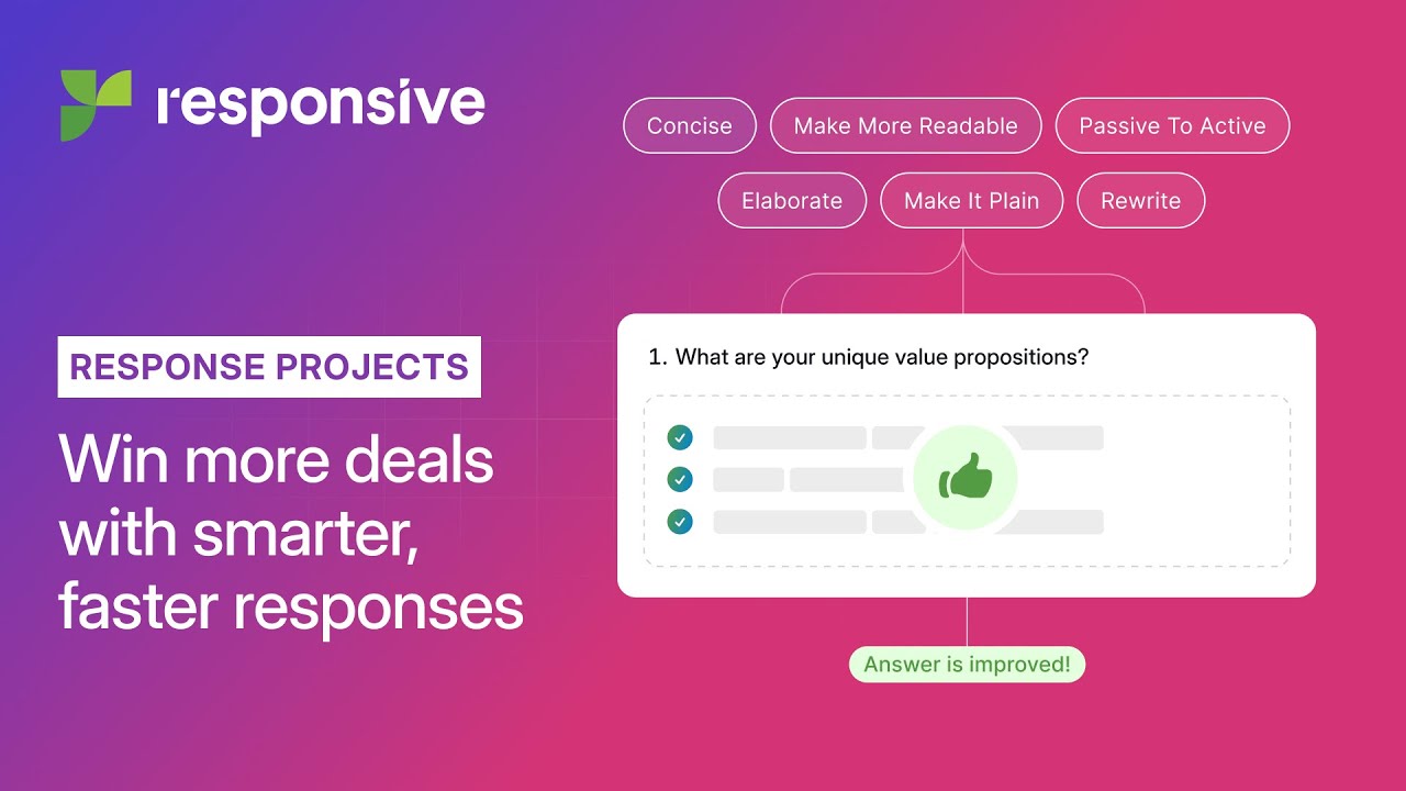 AI-powered RFP & questionnaire management - Response Projects from Responsive