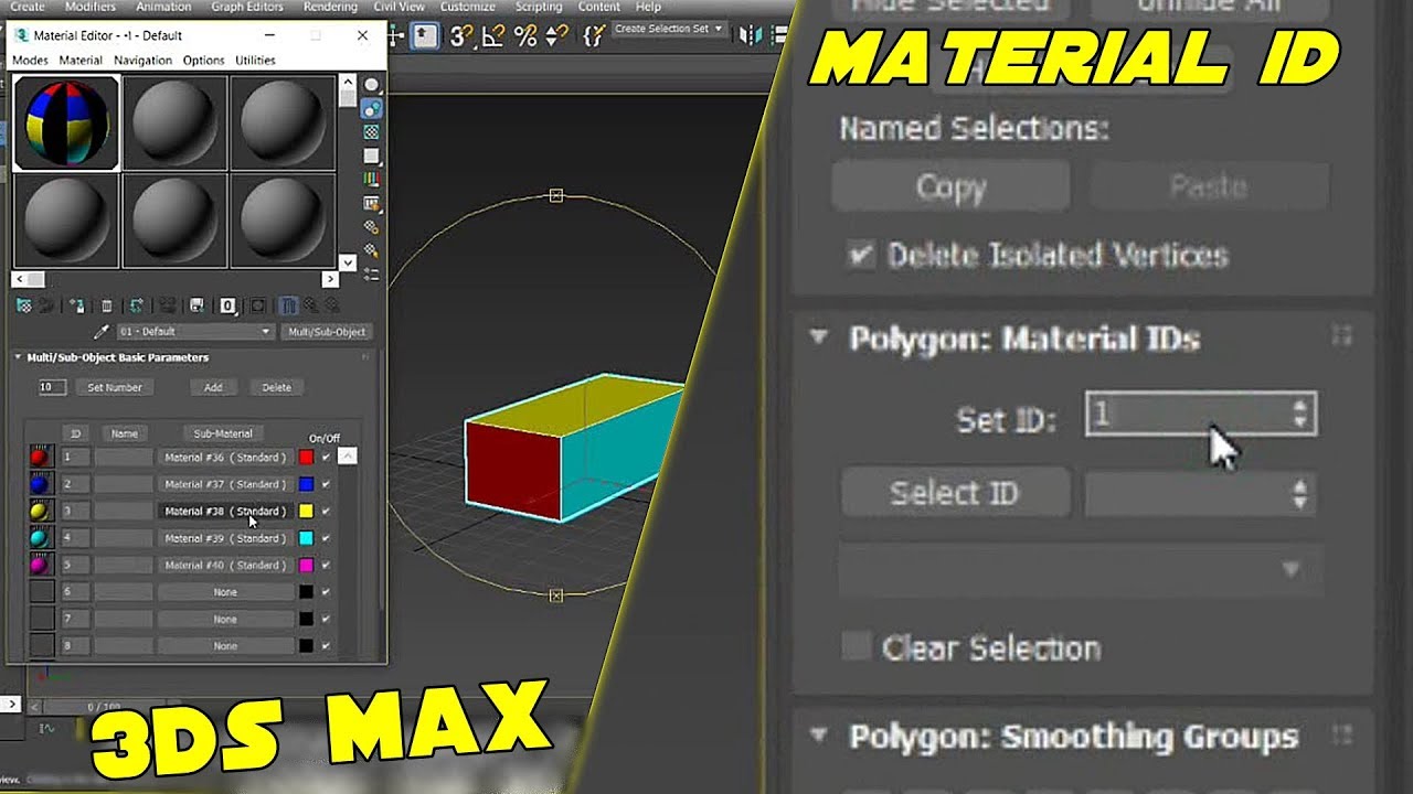 3DS MAX | How to use MATERIAL ID | Tutorial * Apply multiple materials to one object*