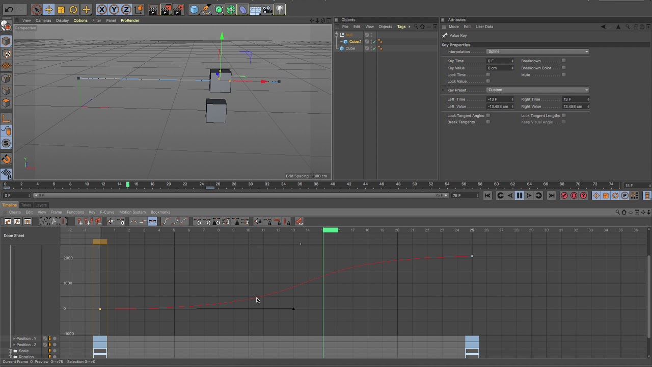 Cinema4D Basic Keyframing 01 Setting Keyframes