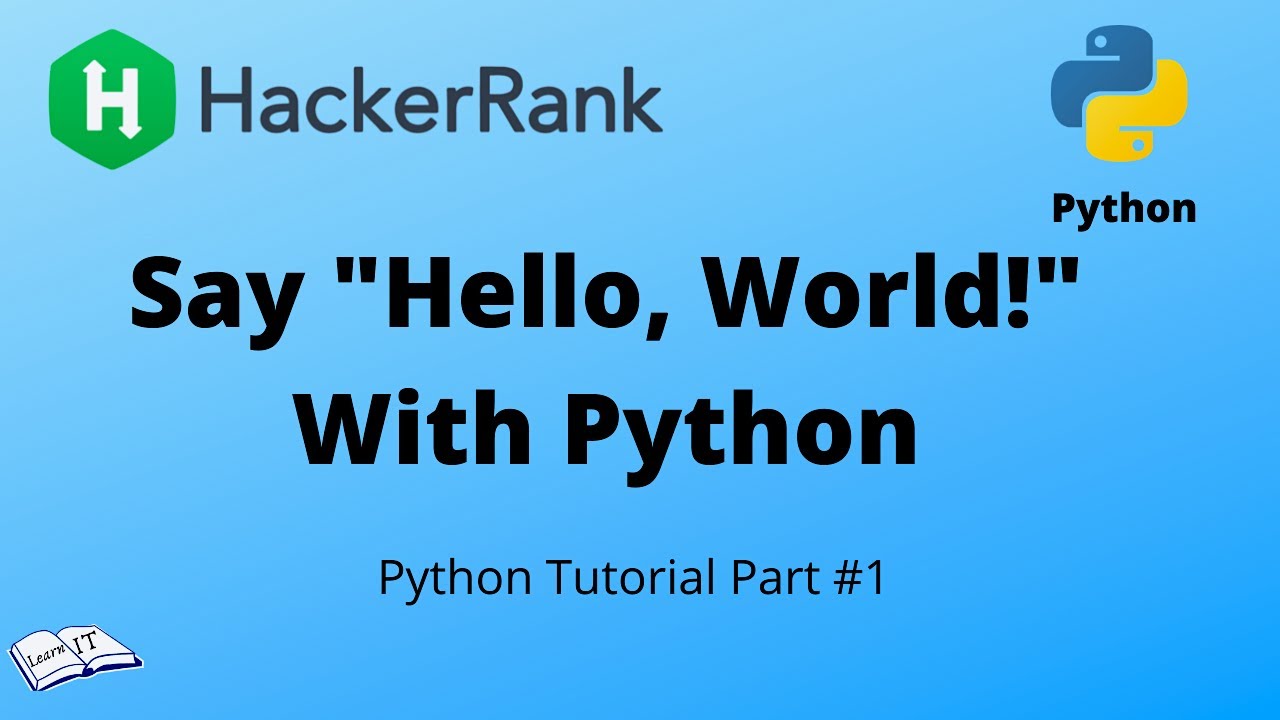 Python tutorial #1 || Say 