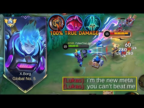 HOW TO COUNTER META HERO LUKAS IN EXP LANE USING HYPER SUSTAIN X BORG!! | X.BORG BEST BUILD 2025