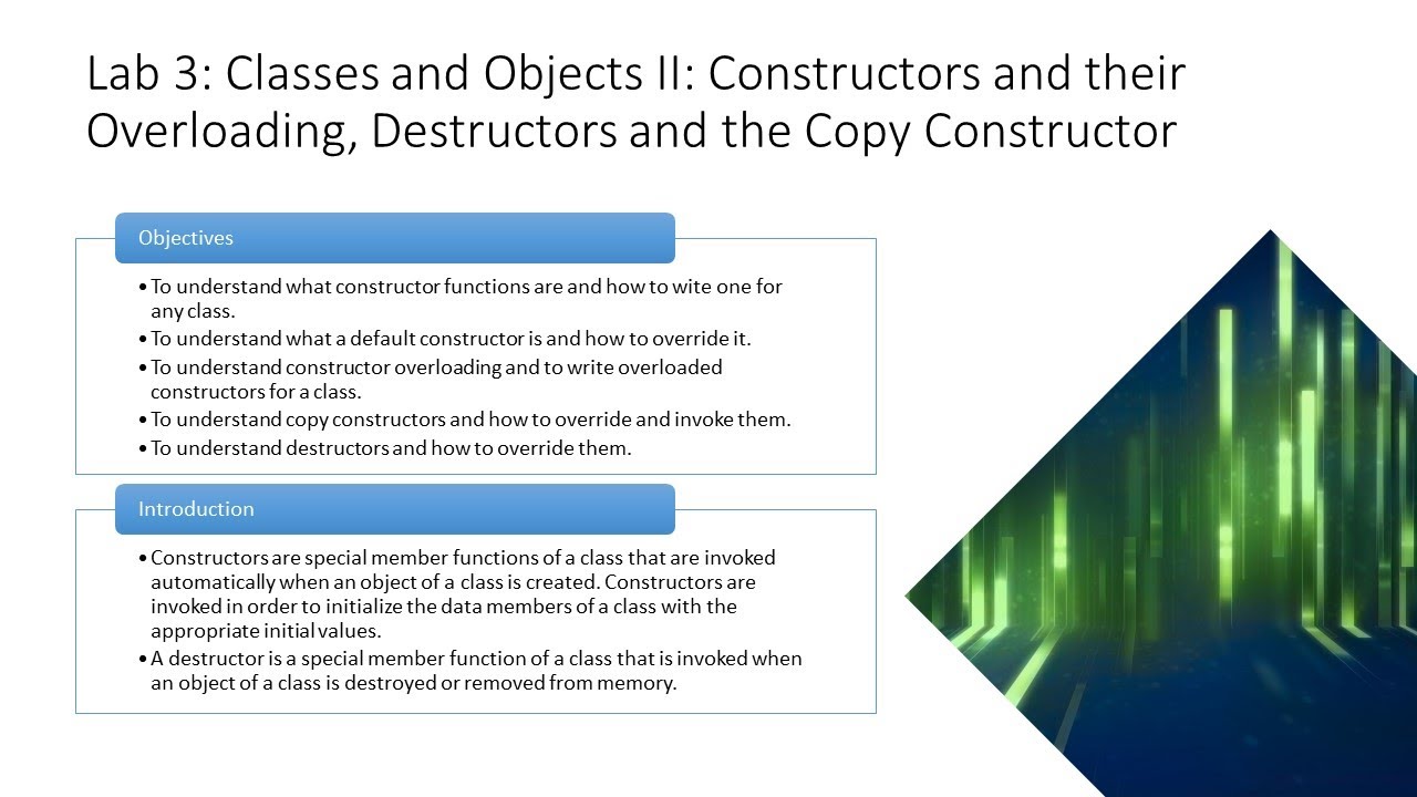 Lab 3: Classes and Objects II: Constructors