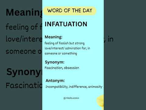 INFATUATION|| Antonym || Synonym #ssccgl #sscchsl #upsc #fascination