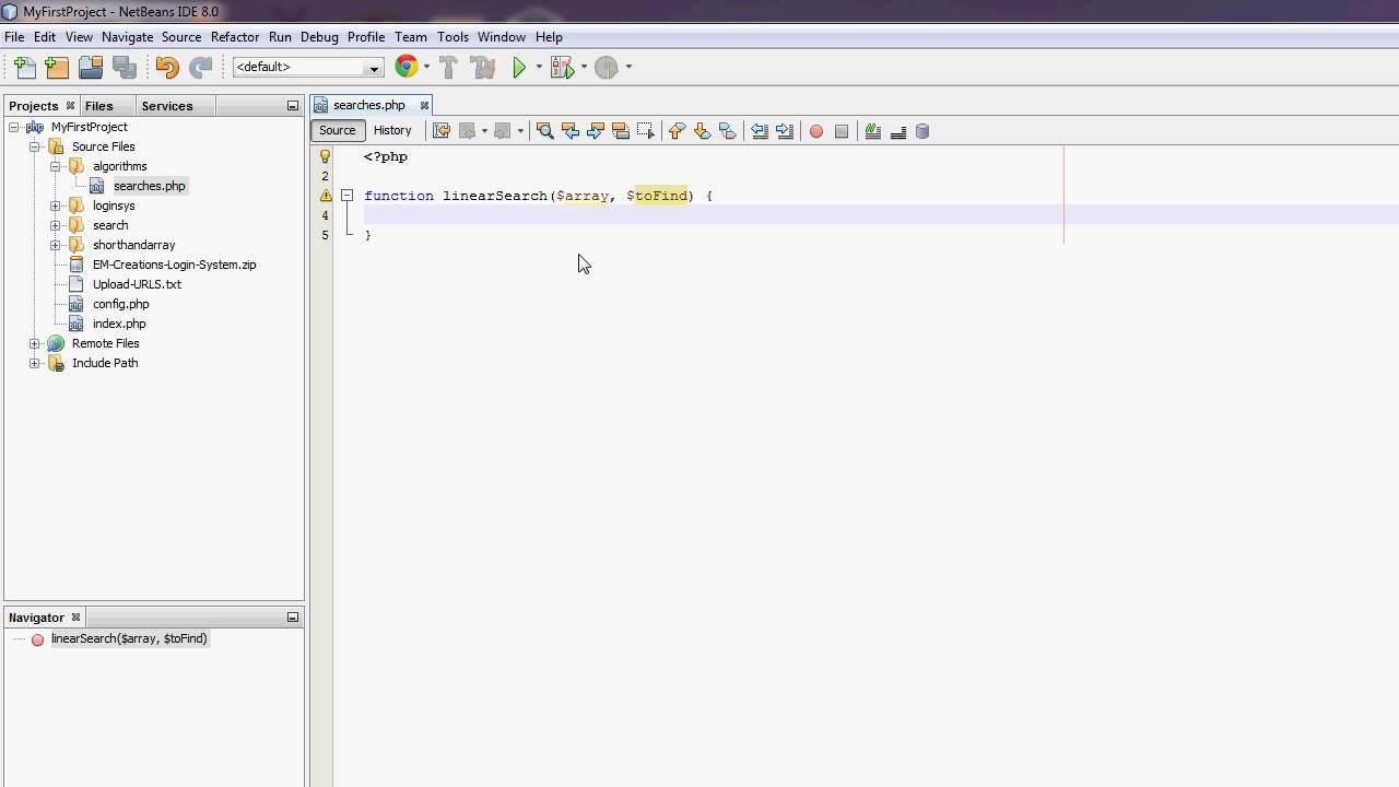 NetBeans PHP Tutorial - Linear Search #14