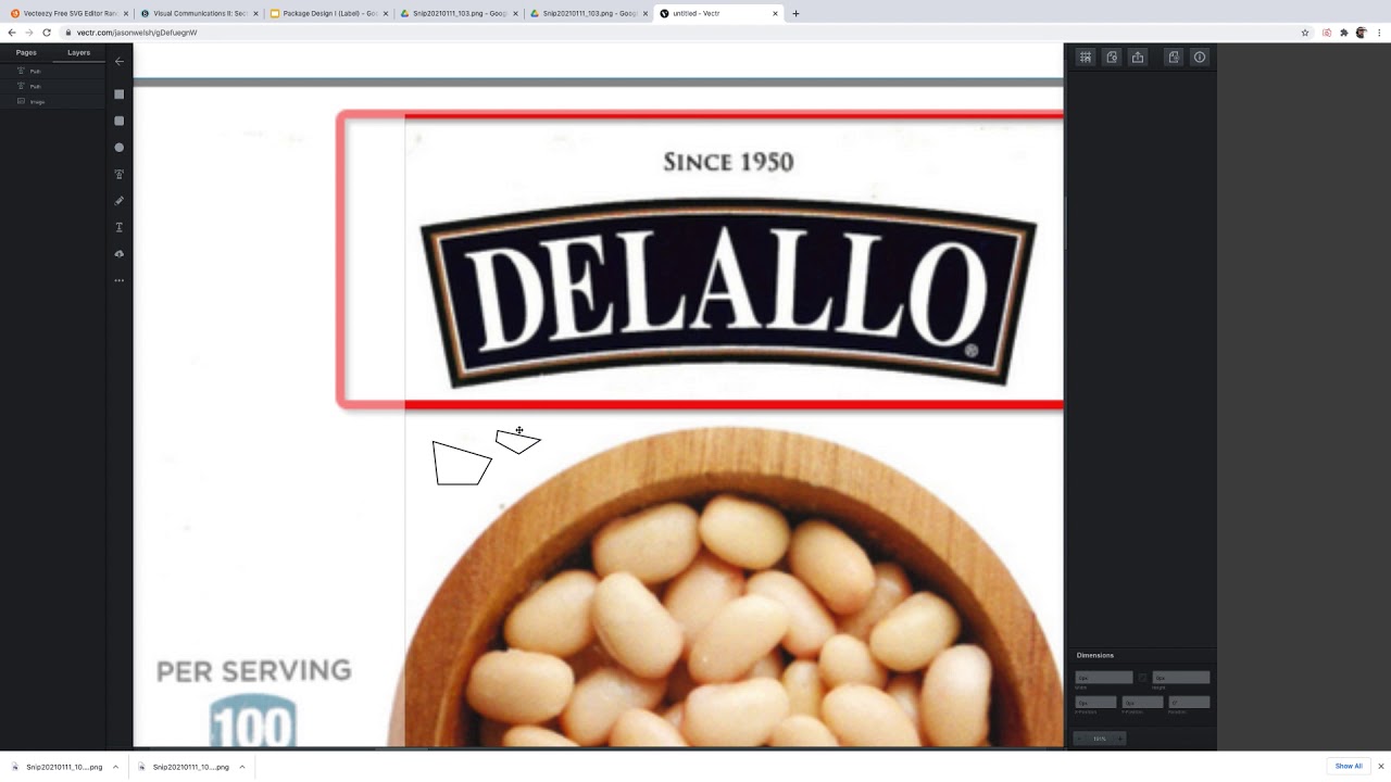 Using a Free Vector image software to cleanup a logo