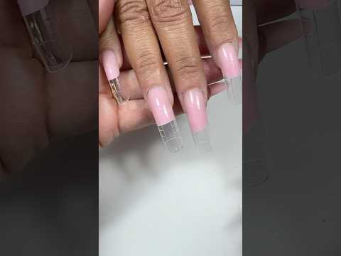 Pinks fast curing hard structure builder gel in universal dual form nail extension snaps #ASMR 