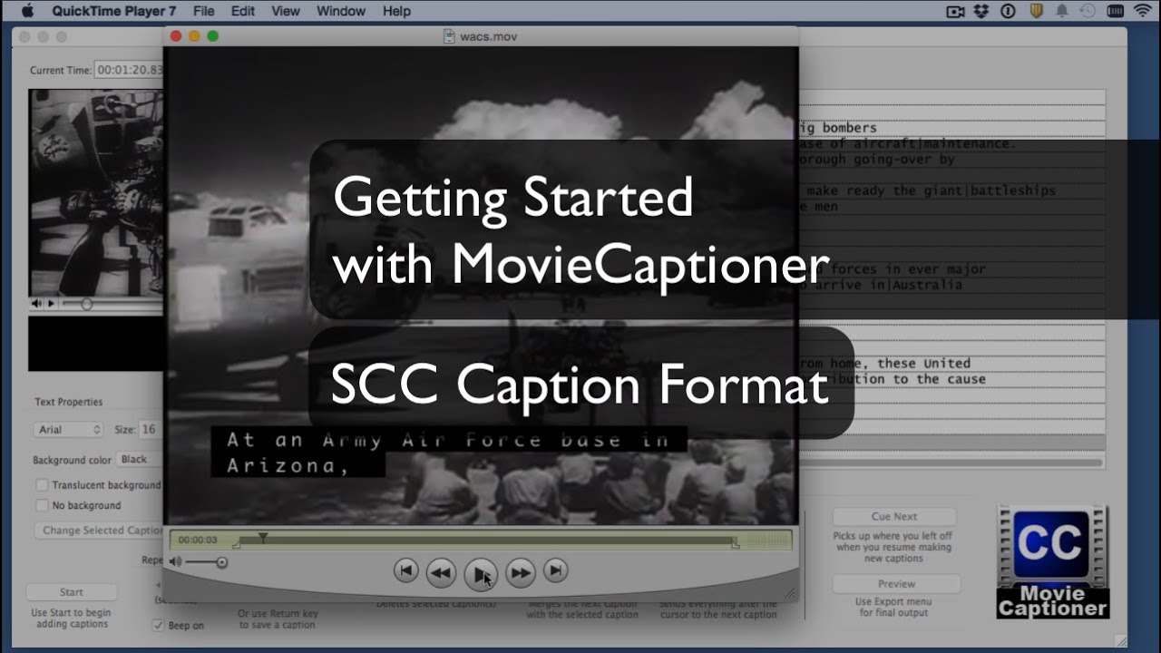 Getting Started with MovieCaptioner: The SCC Caption Format