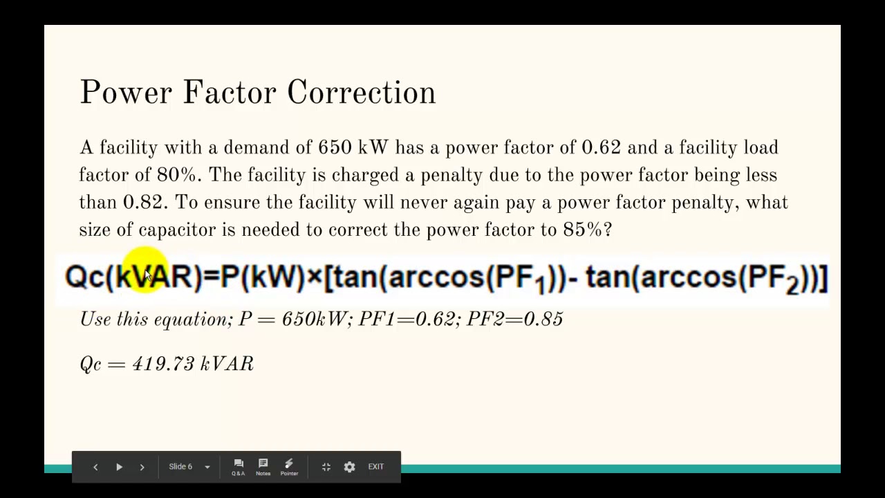 Certified Energy Manager Calculation Review:  Electrical